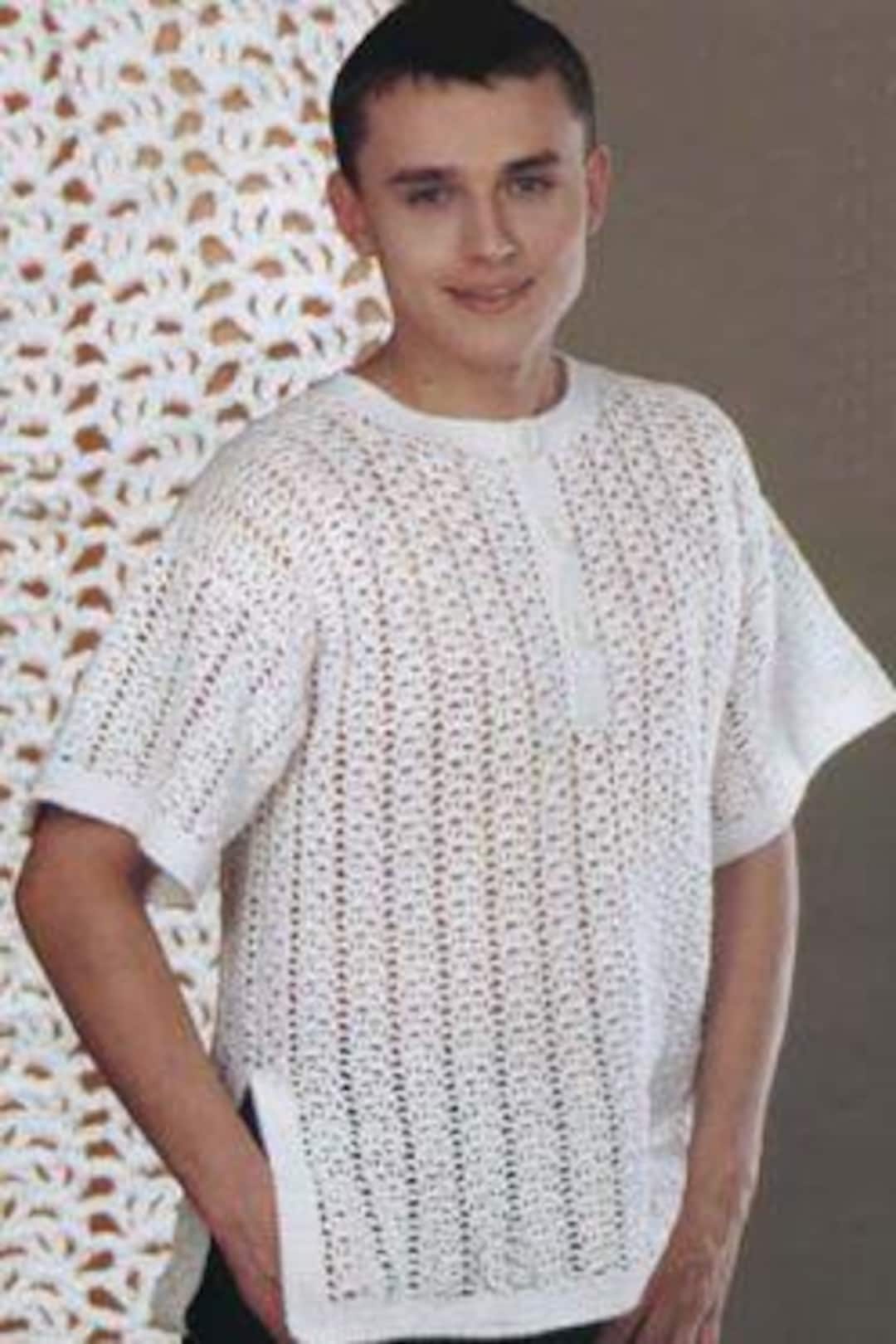 Vintage Men's Crochet Lace Shirt Pattern (PDF, Size 50/52) - Etsy
