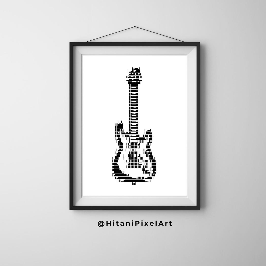 Simple Multipurpose ASCII Guitar Painting | Print | Card |wall Art ...