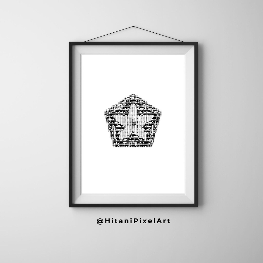 Simple Multipurpose ASCII Pentagon Painting |print | Card |wall Art ...