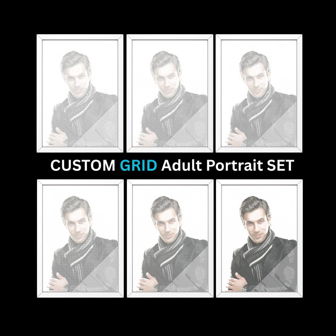 Custom Grid Portrait Set: Personalized Photo Art (digital Download) - Etsy