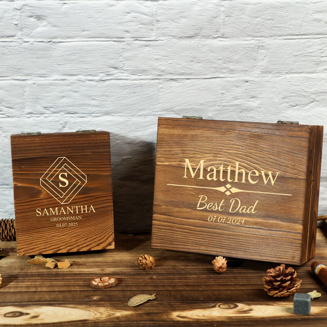 Groomsmen Gifts Box, Empty Personalized Groomsmen Gift Box, Wooden Gift ...