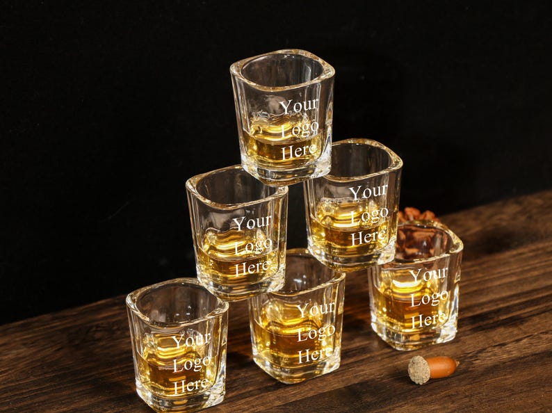 Custom Logo 2oz Shot Glass, Personalized Company Logo Engraved Shot ...