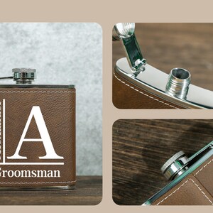 Artisan-crafted Monogrammed Flask | Custom Text/date Engraved PU ...
