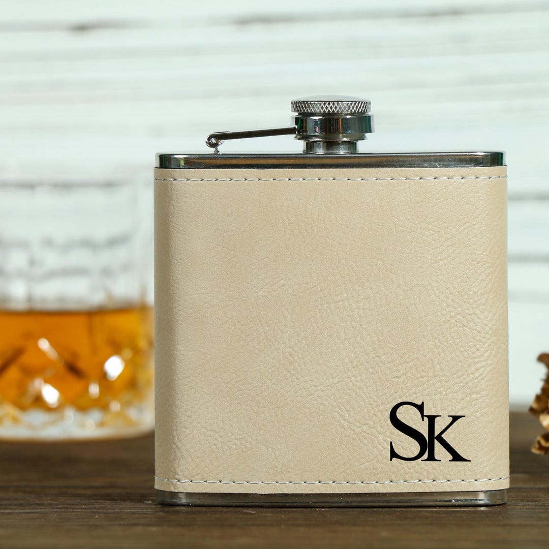 Personalized Flask for Men, Custom Groomsmen Flasks, Engraved Leather Hip Flask, Groomsmen Gifts ...