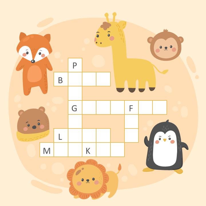 Fun & Educational Kids' Animal Crossword Puzzle | Printable and ...