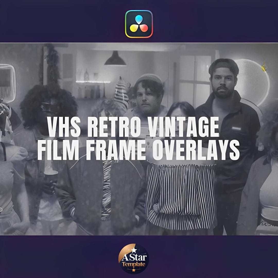 VHS Retro Vintage Film Frame Overlays for Davinci Resolve | Cinematic ...
