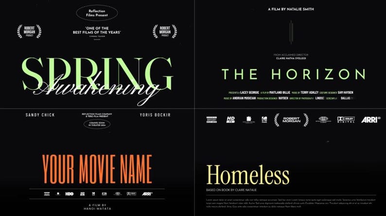 Cinematic Titles for Premiere Pro: Customizable Video Editing Templates ...