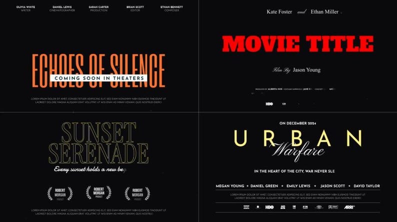 Cinematic Titles for Premiere Pro: Customizable Video Editing Templates ...