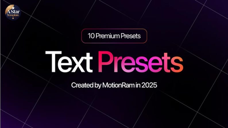 Premiere Pro Text Presets: 10 Minimalist Motion Graphics Templates - Etsy