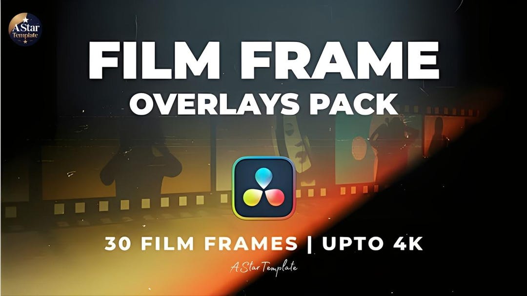 Davinci Resolve Film Frame Overlays: Cinematic 4K Video Effects - Etsy ...