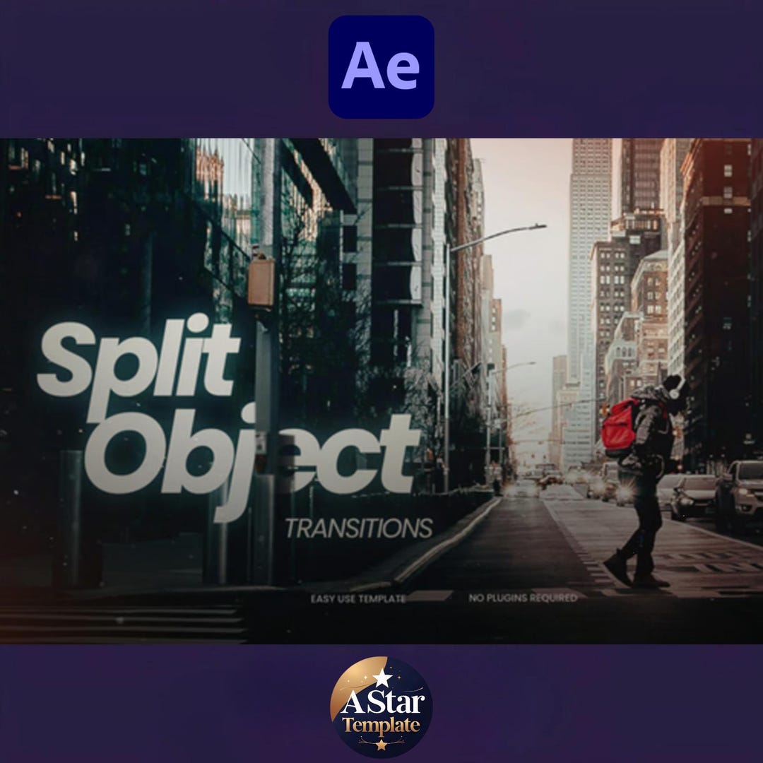 Split Object Transitions Video Template | After Effects, Social Media ...