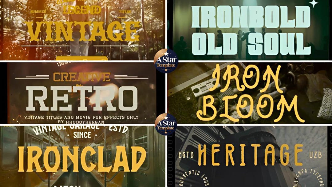 90s Retro Text Effects for Premiere Pro: Vintage Titles Template - Etsy UK