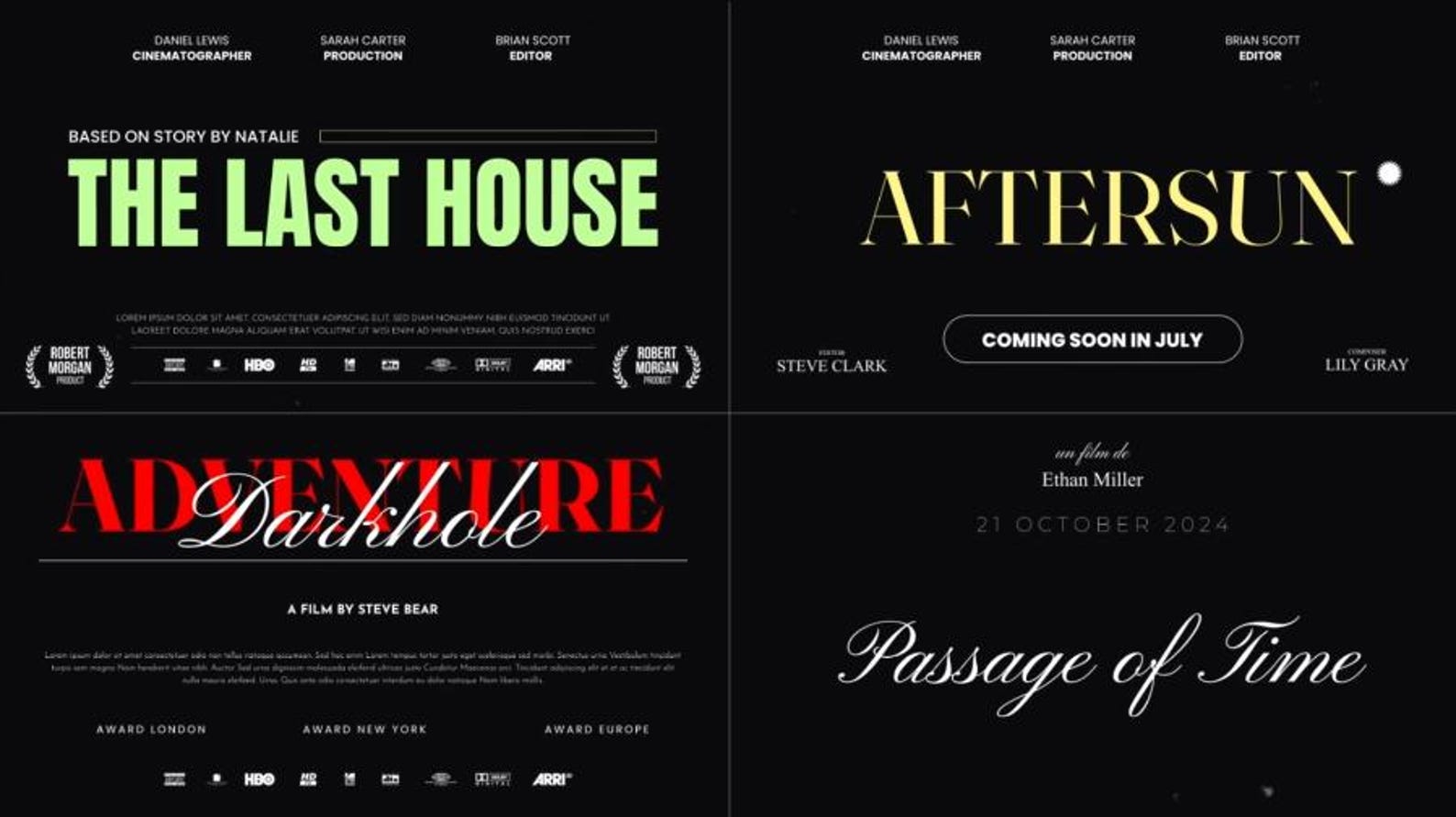 Cinematic Titles for Premiere Pro: Customizable Video Editing Templates ...