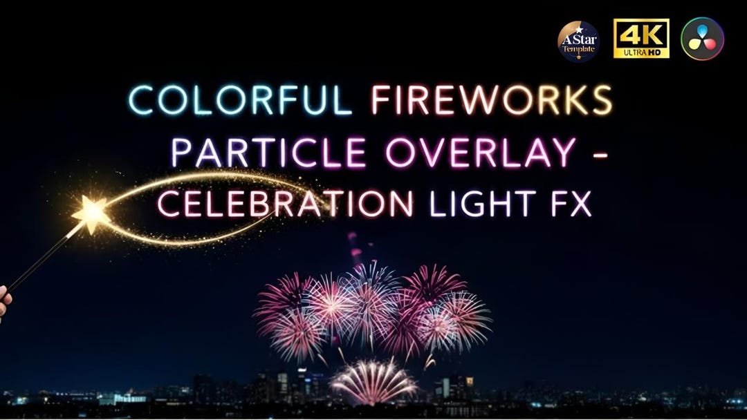 Colorful Fireworks Overlay Pack, Celebration Light FX, Particle Overlay ...