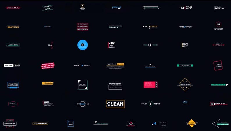 Paquete de animación de títulos para DaVinci Resolve / Más de 50 ...