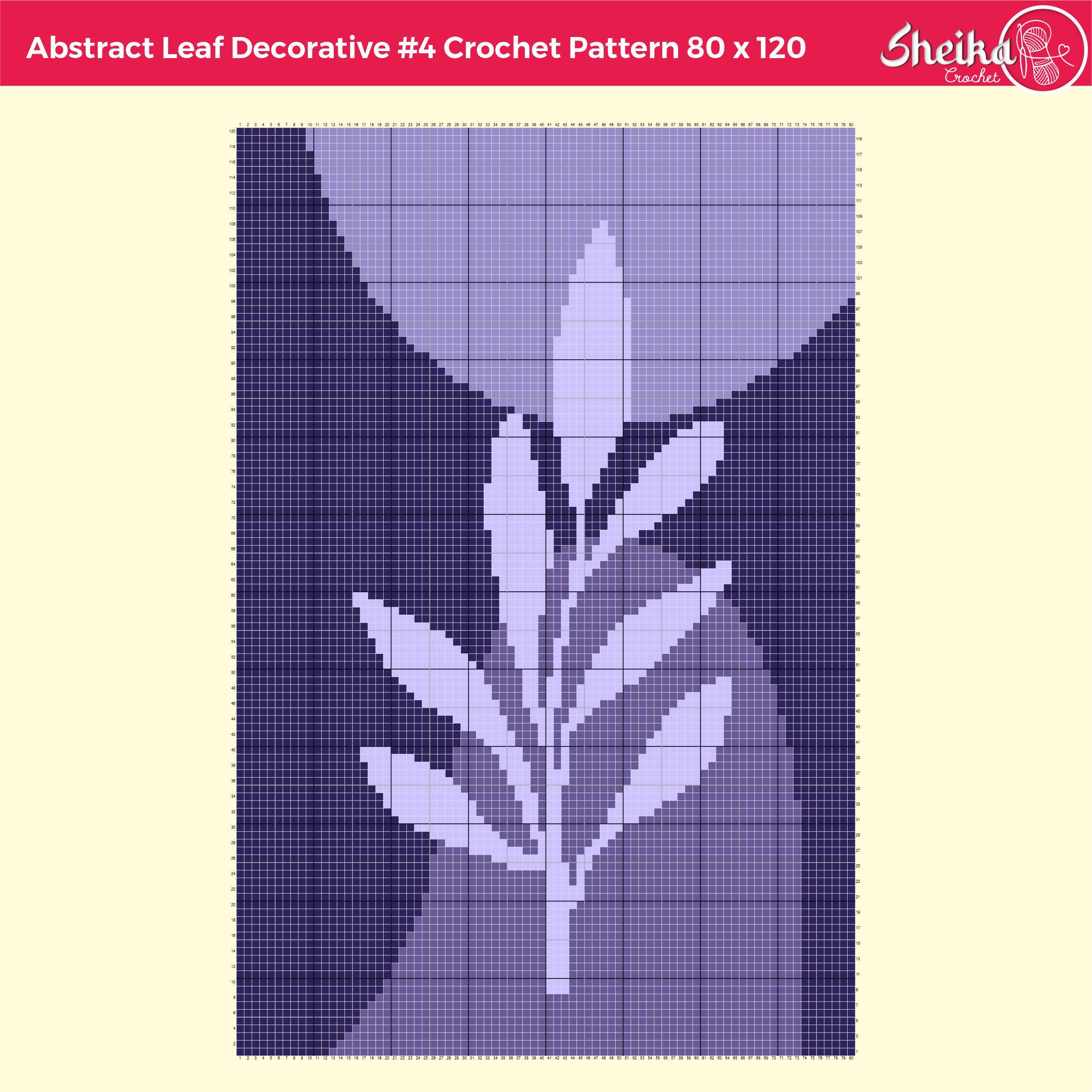 4 Sizes Abstract Leaf #4 Decorative Tapestry Crochet Pattern | Wall ...