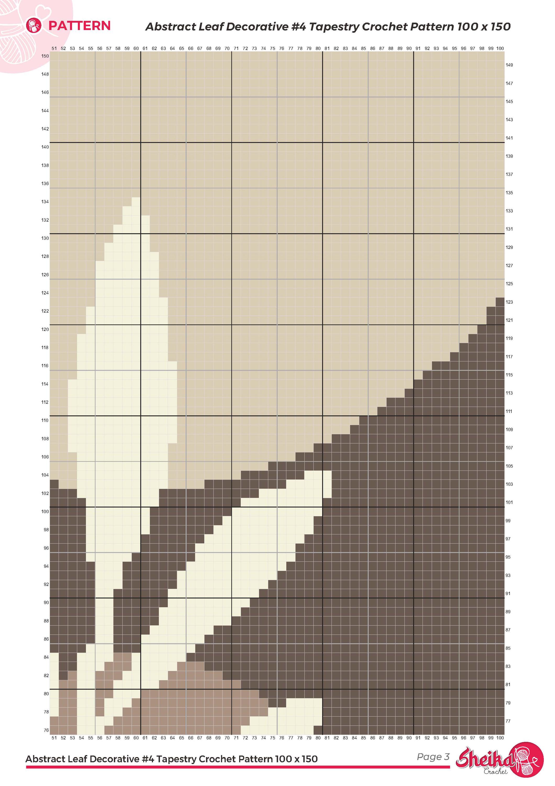 4 Sizes Abstract Leaf #4 Decorative Tapestry Crochet Pattern | Wall ...