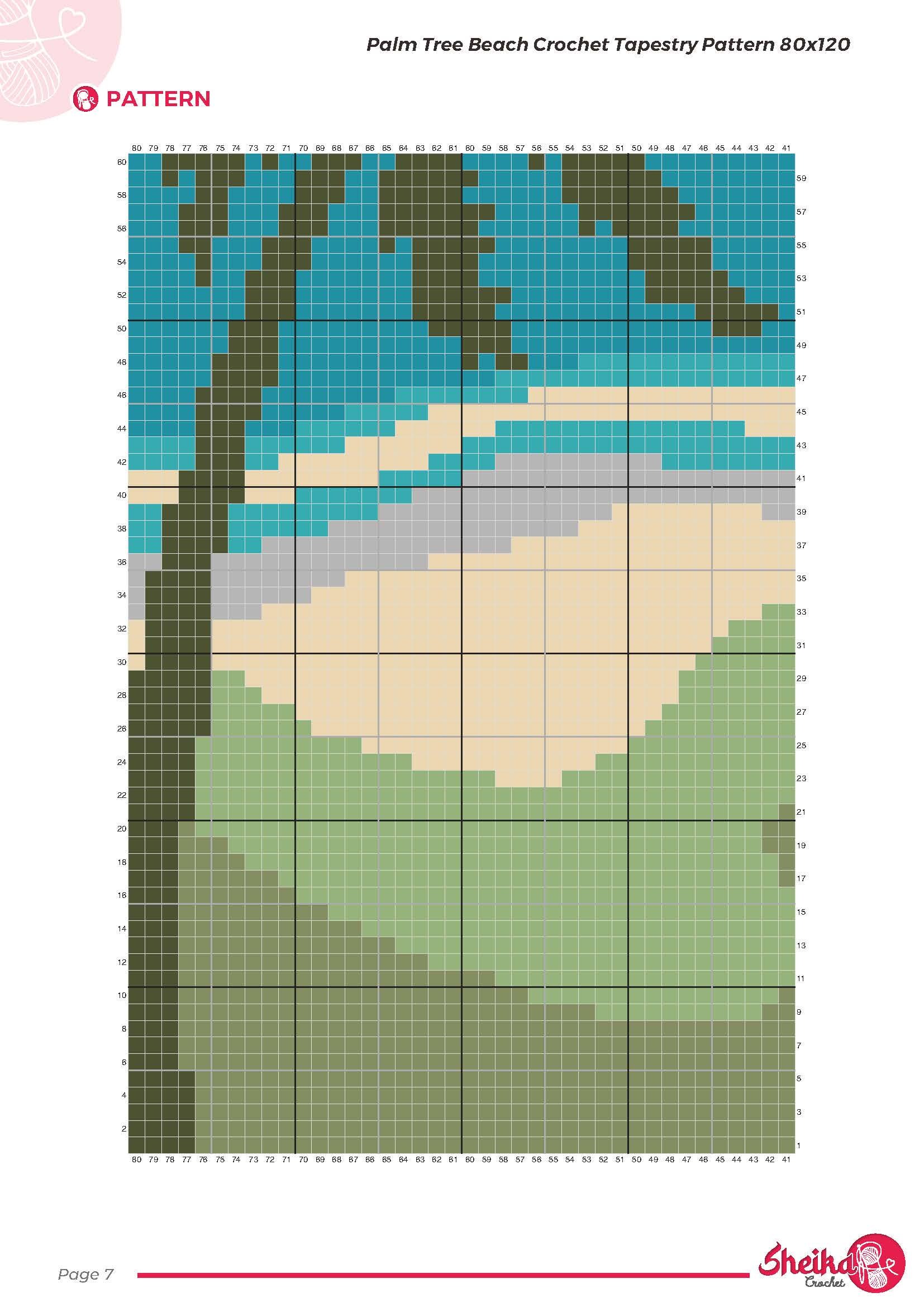 Crochet Palm Tree Beach Tapestry Pattern: Coastal Wall Hanging (80x120 ...