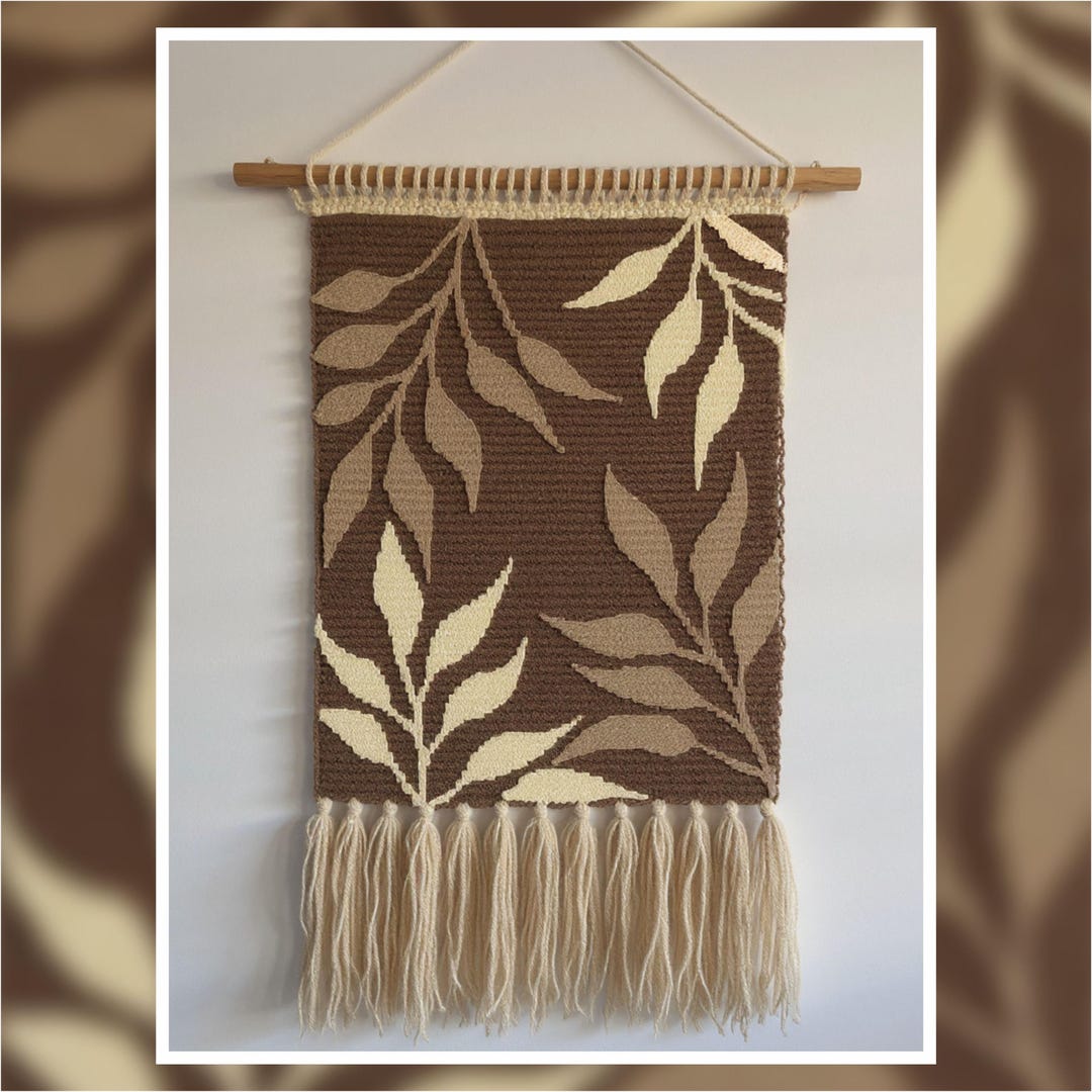 Leaf Tapestry Crochet Pattern: Modern Botanical Wall Hanging (90x120 ...