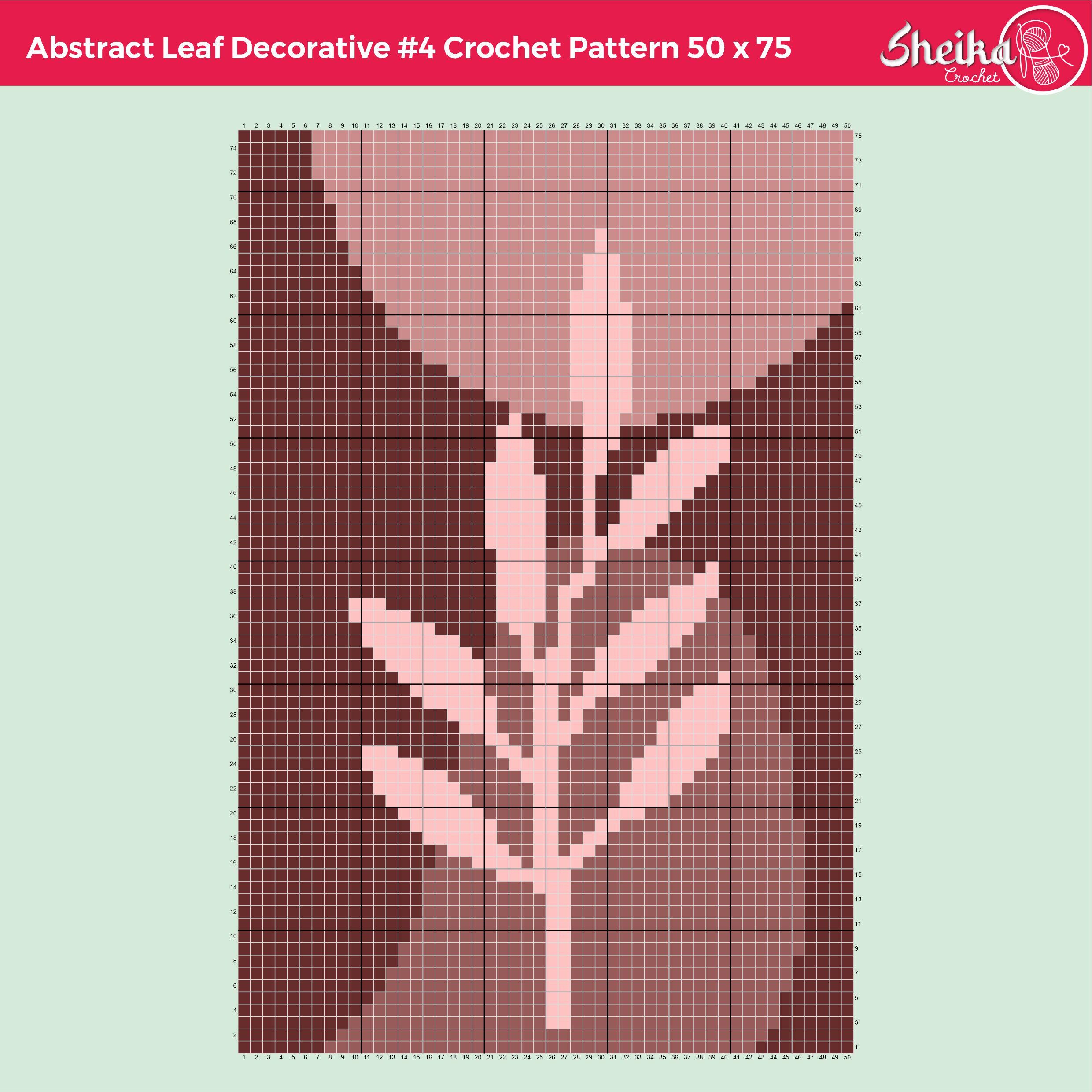 4 Sizes Abstract Leaf #4 Decorative Tapestry Crochet Pattern | Wall ...