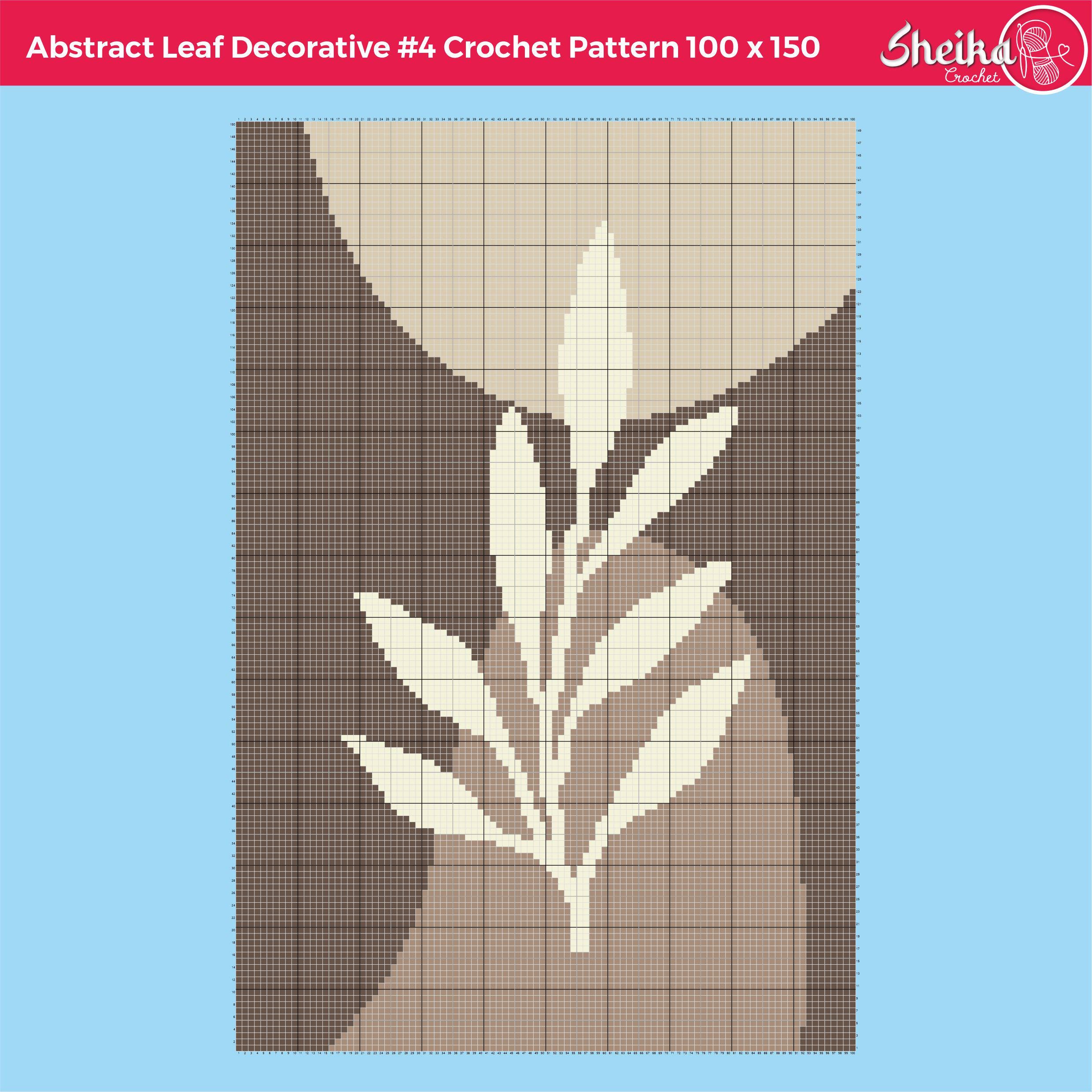 4 Sizes Abstract Leaf #4 Decorative Tapestry Crochet Pattern | Wall ...