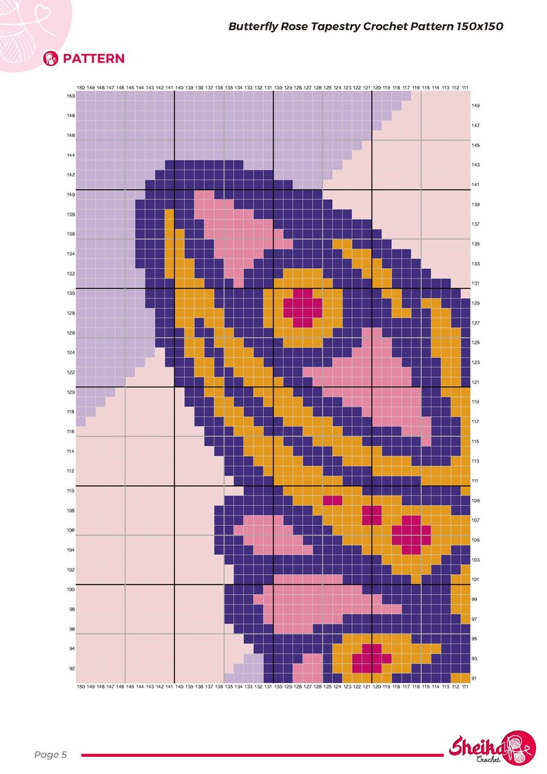 Butterfly Rose Tapestry Crochet Pattern: Boho Wall Hanging (PDF Pattern ...