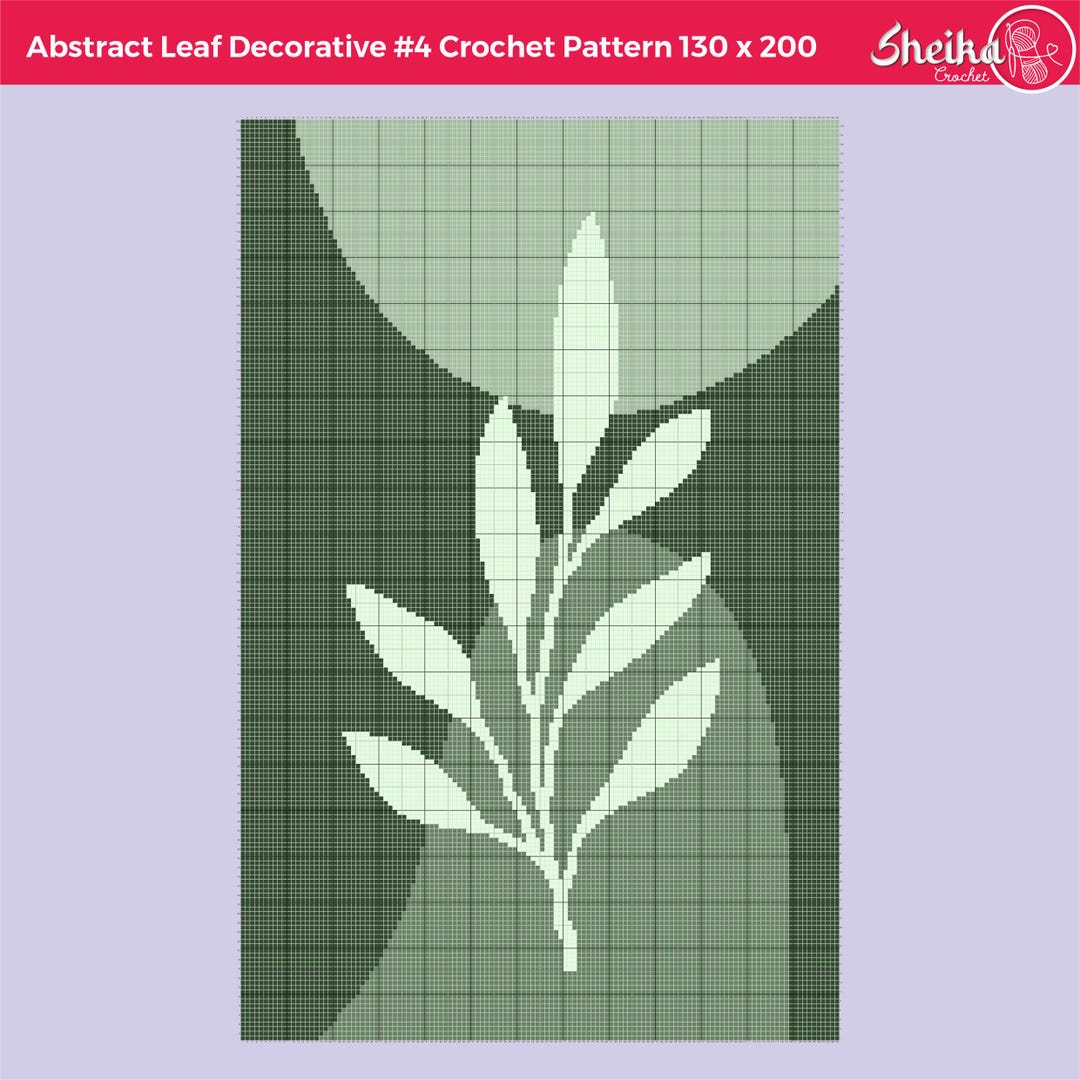 4 Sizes Abstract Leaf #4 Decorative Tapestry Crochet Pattern | Wall ...