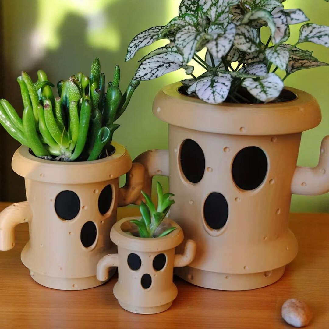 Cute Character Planter Pot – Terracotta-style Succulent Holder | Kawaii ...