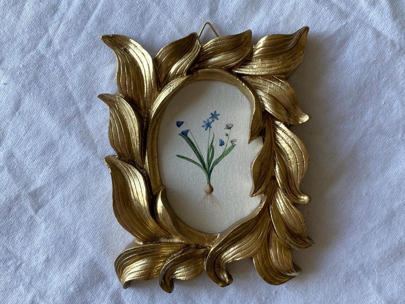 Romantic Gold Frame Trio, Handcrafted Vintage Frames With Botanical ...