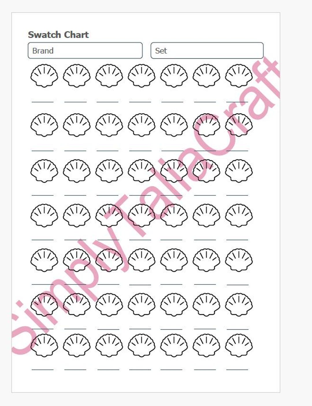 Colour Swatch Sheet for Color Swatching, Digital Download, Shell Theme ...