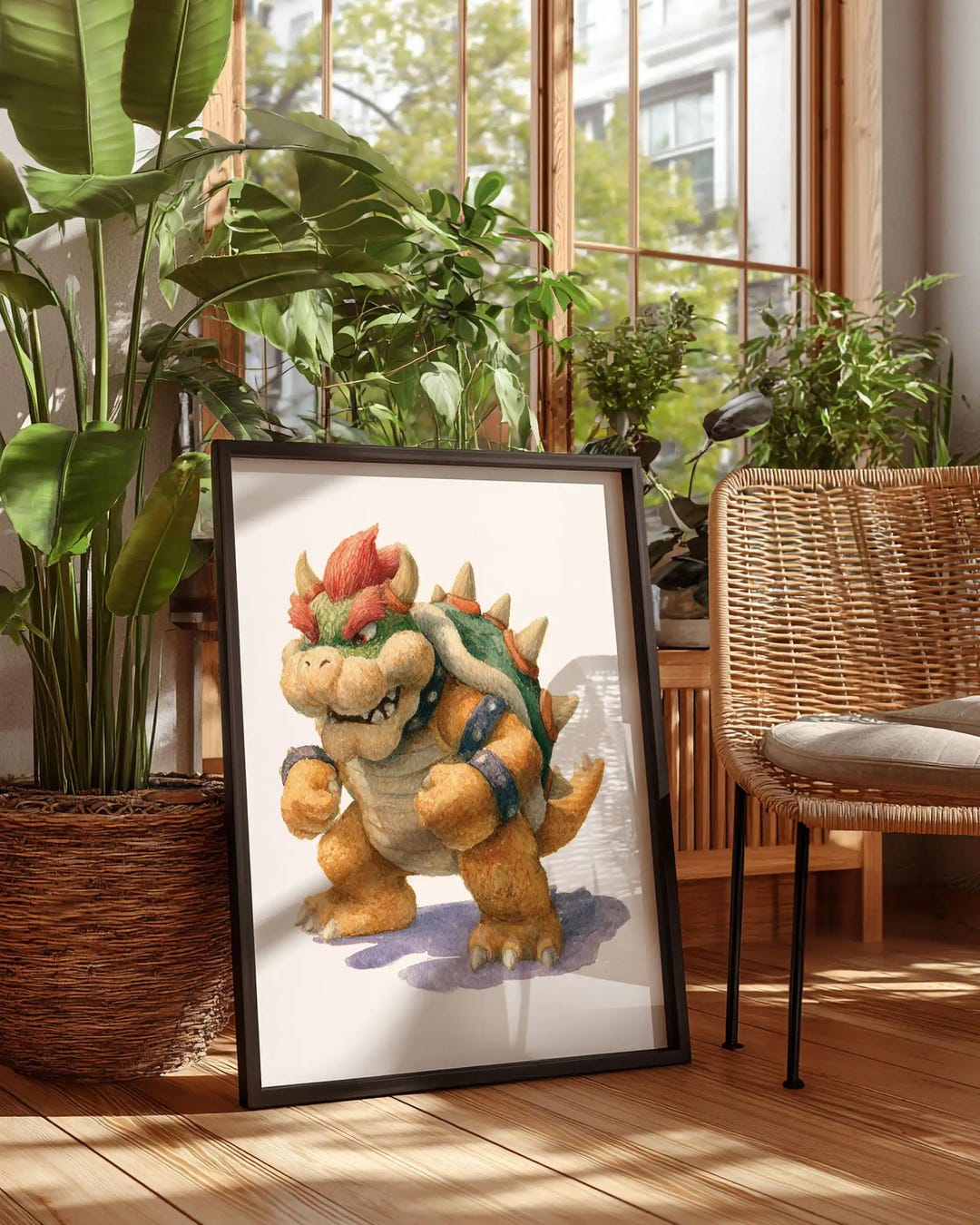Bowser Watercolour Art Print – King Koopa Gaming Wall Decor (framed ...