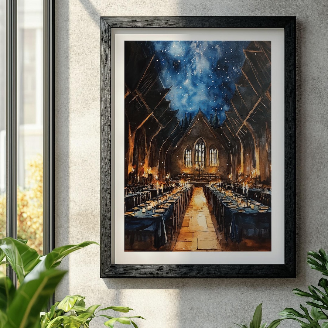 The Great Hall Wall Art Print Hogwarts Inspired Harry Potter Poster ...