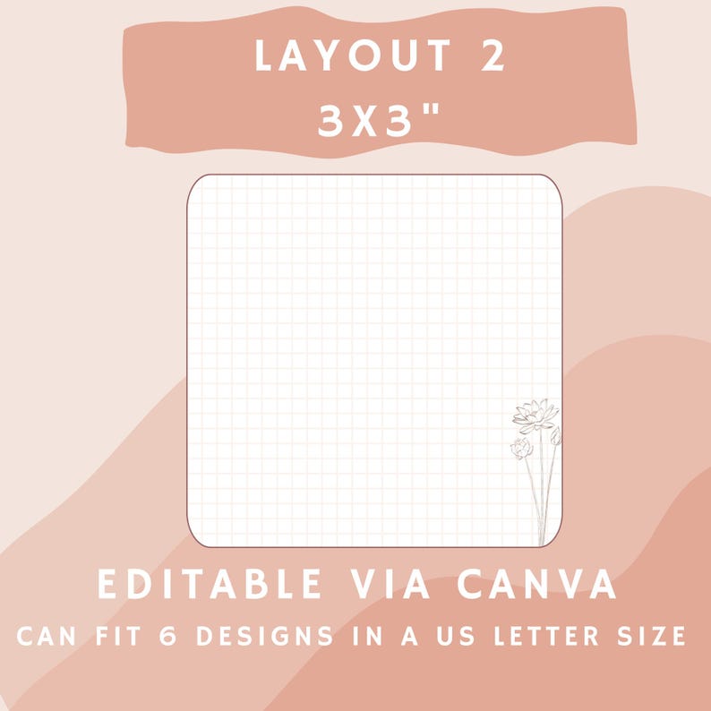 Printable Editable Notepad 3x3 Canva Template Sticky Notes Instant ...