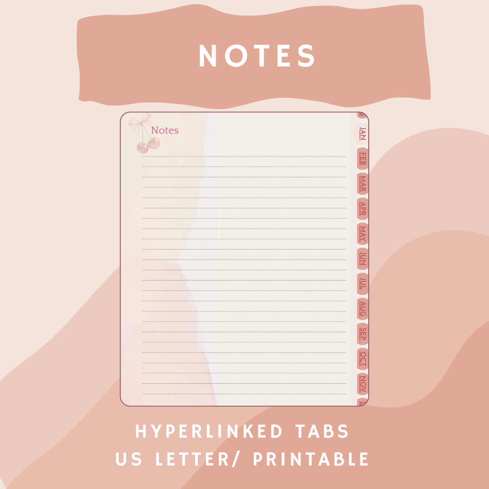 2026 Digital Planner Cherry Bow Theme Cute Dainty Feminine Design ...