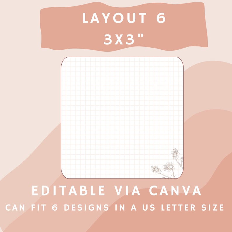 Printable Editable Notepad 3x3 Canva Template Sticky Notes Instant ...
