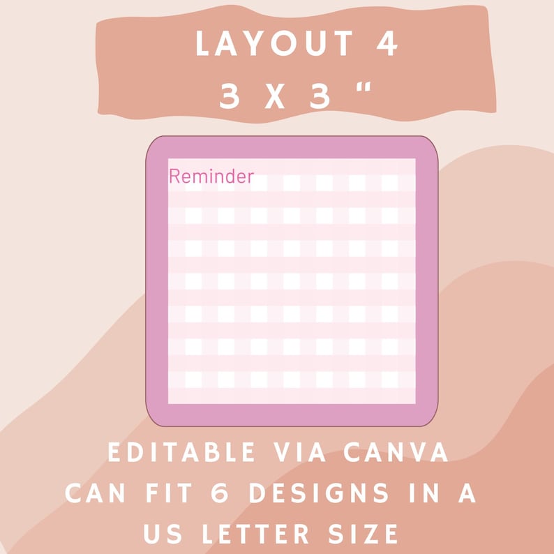 Printable Editable Notepad 3x3 Canva Template Sticky Notes Instant ...