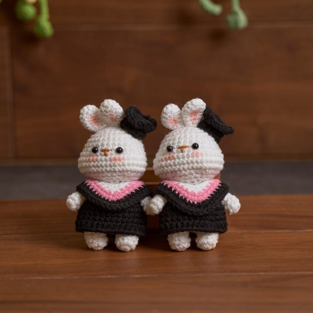 Crochet Graduation Bunny, Amigurumi Graduation Gift, Cute Graduate ...