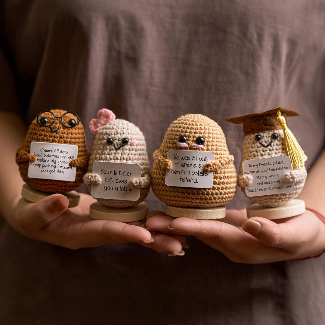 Handmade Crocheted Potato Plush, Potato Christmas Adorable Emotional ...