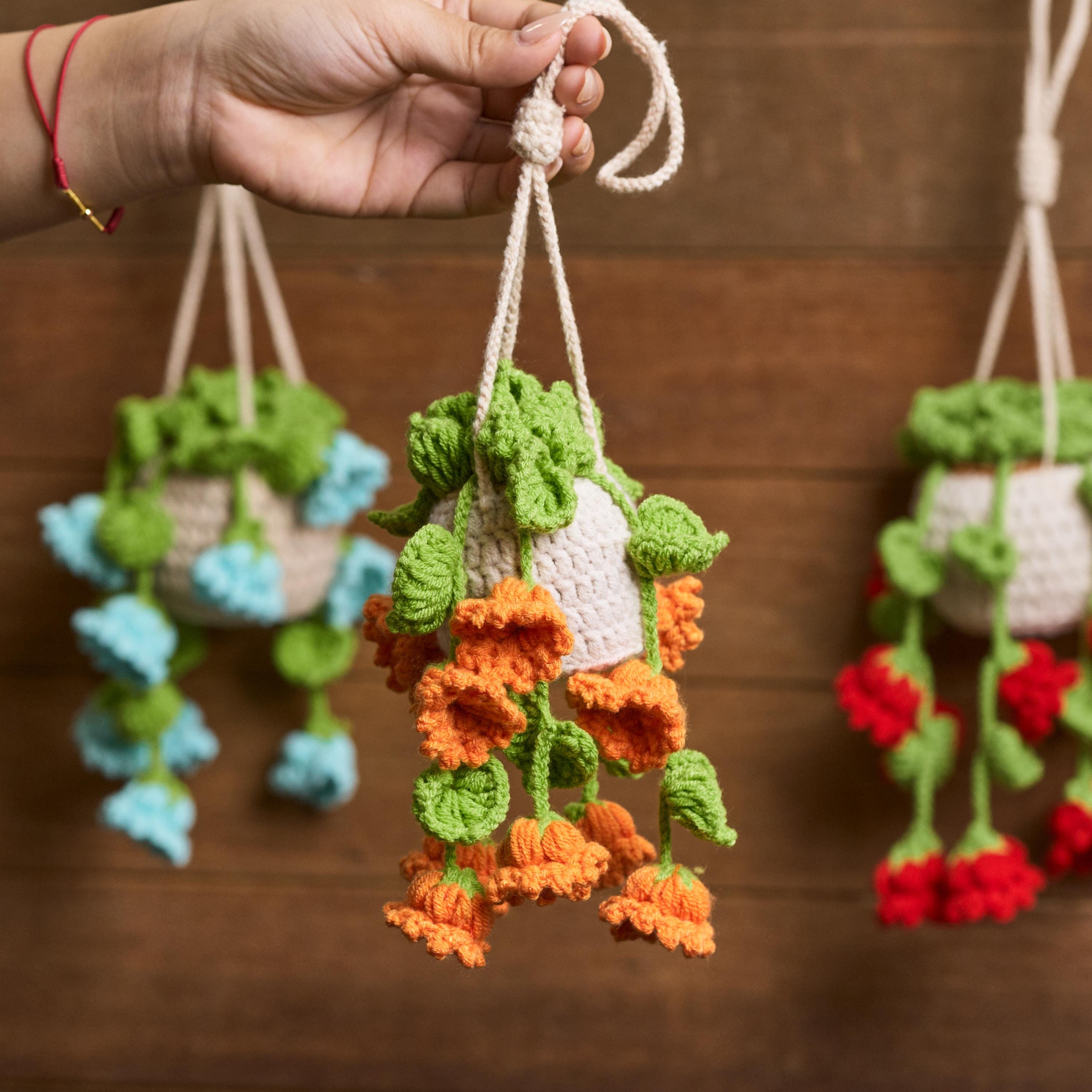 Crochet Bellflower Car Hanging, Cute Flower Home Ornament, Plant Car ...