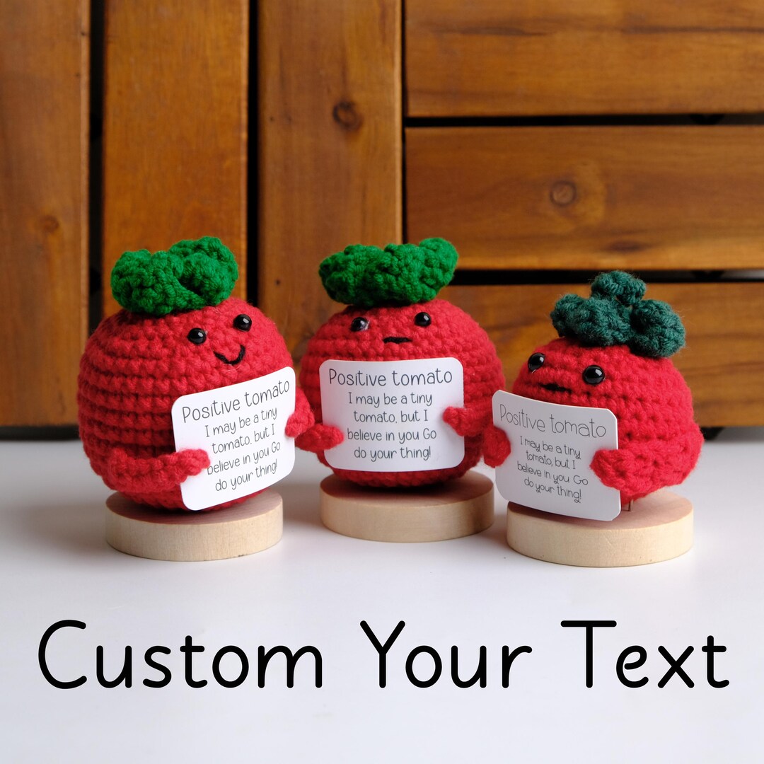Cute Positive Tomato Crochet Handmade, Unique Gift for Veggie ...