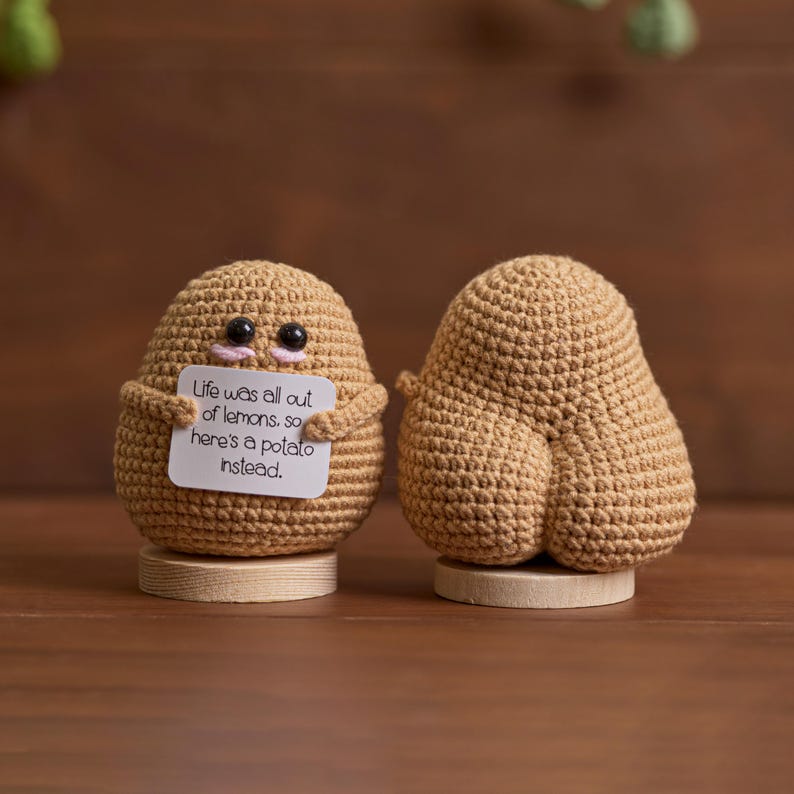 Handmade Crocheted Potato Plush, Potato Christmas Adorable Emotional ...