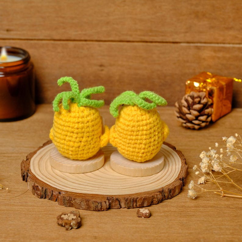 Handmade Positive Pineapple, Crochet Pineapple Toy With Positive Card ...