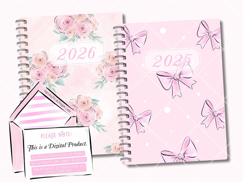 2025 and 2026 Ultimate Pink Girly Digital & Printable Planner Bundle ...