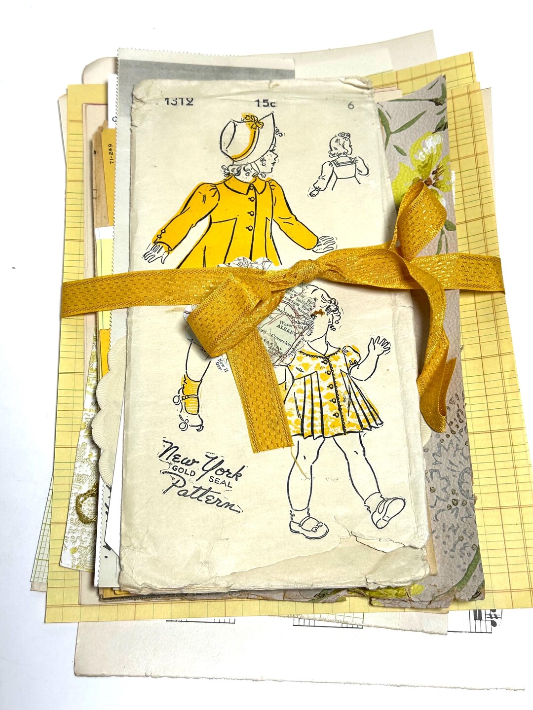 Vintage Paper Pack Antique Pages Pieces Ephemera Scrapbooking Junk ...