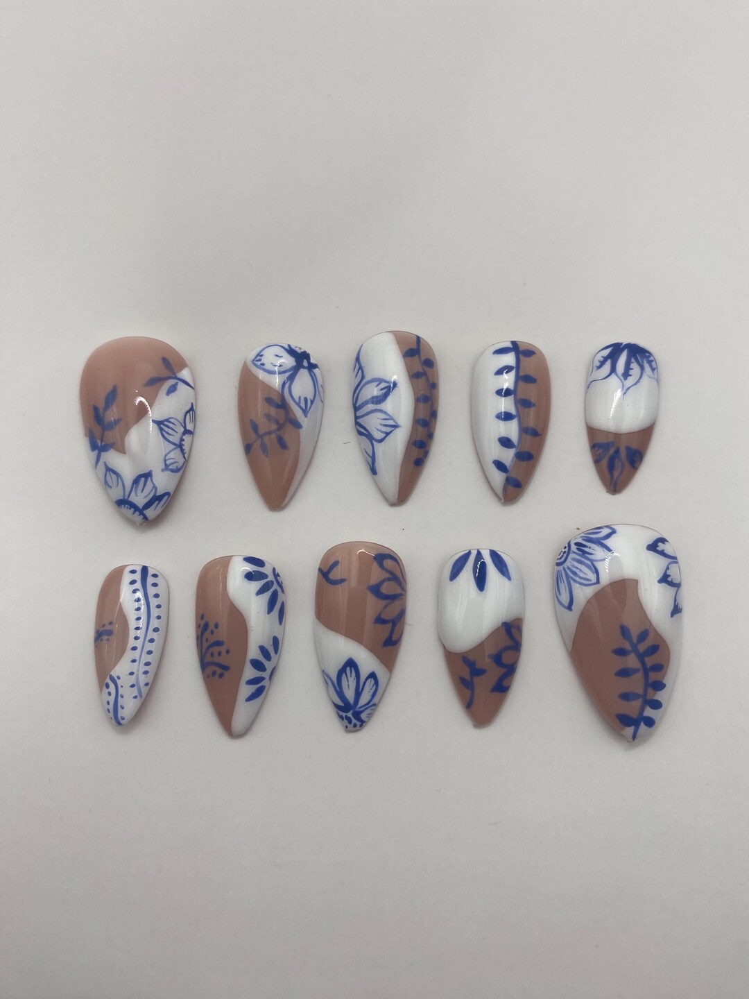 Moroccan Inspired Press on Nails - Santorini Nails- Holiday Nails ...