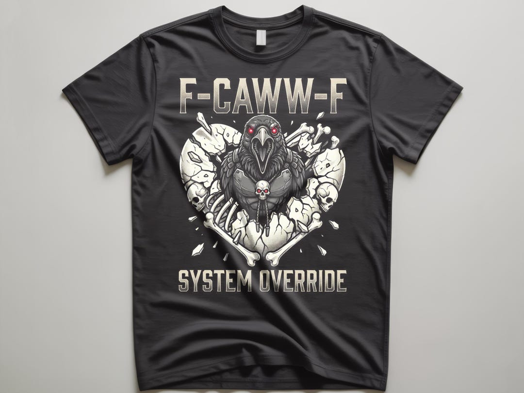 F-caww-f System Override Shirt, Cyberpunk Raven Tee, Anti Valentine's ...