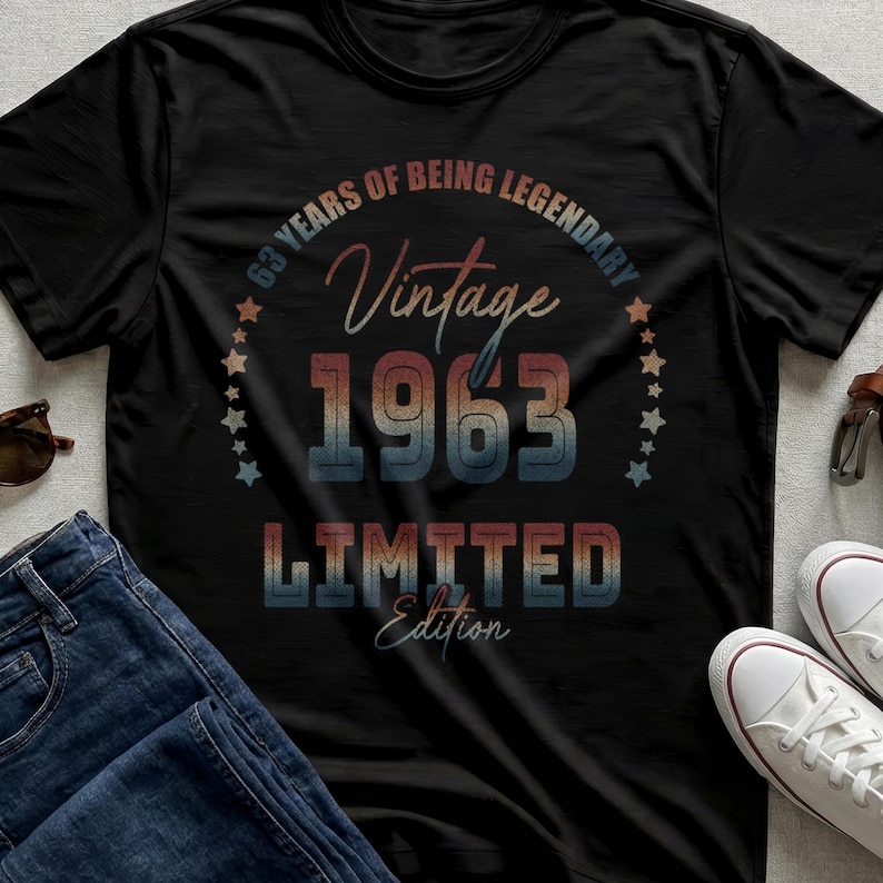 63rd Birthday Vintage 1963 Legendary Limited Edition Shirt Tee - Etsy