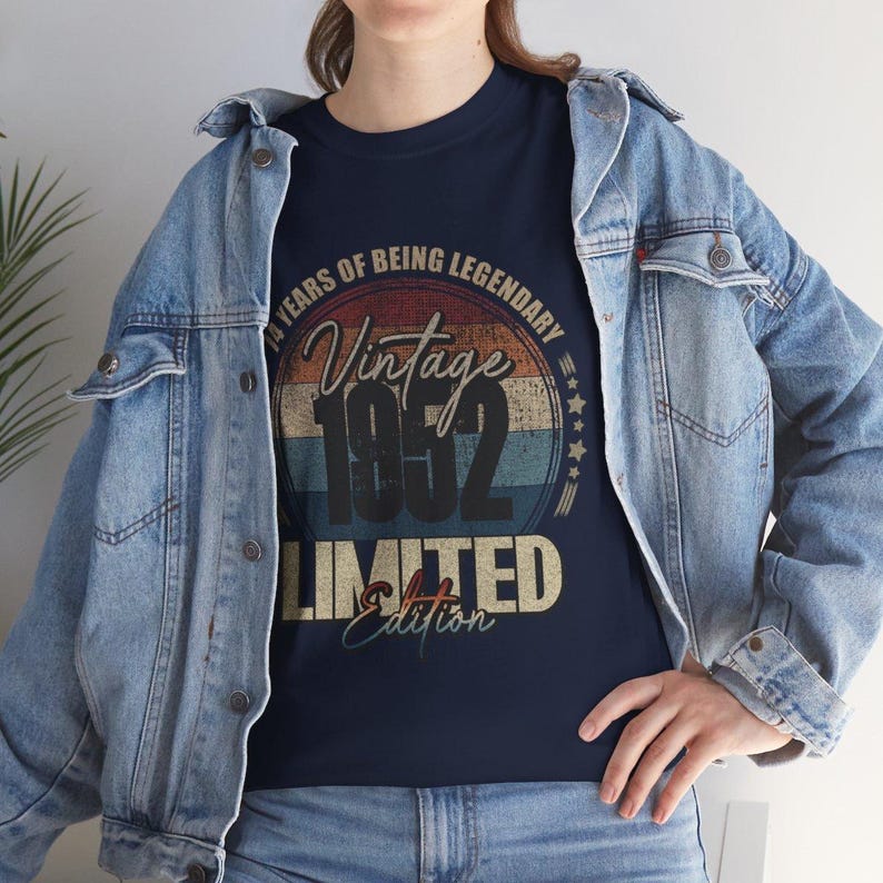 Vintage 1952 Birthday Shirt, 74th Legendary Edition Retro Apparel Tee ...