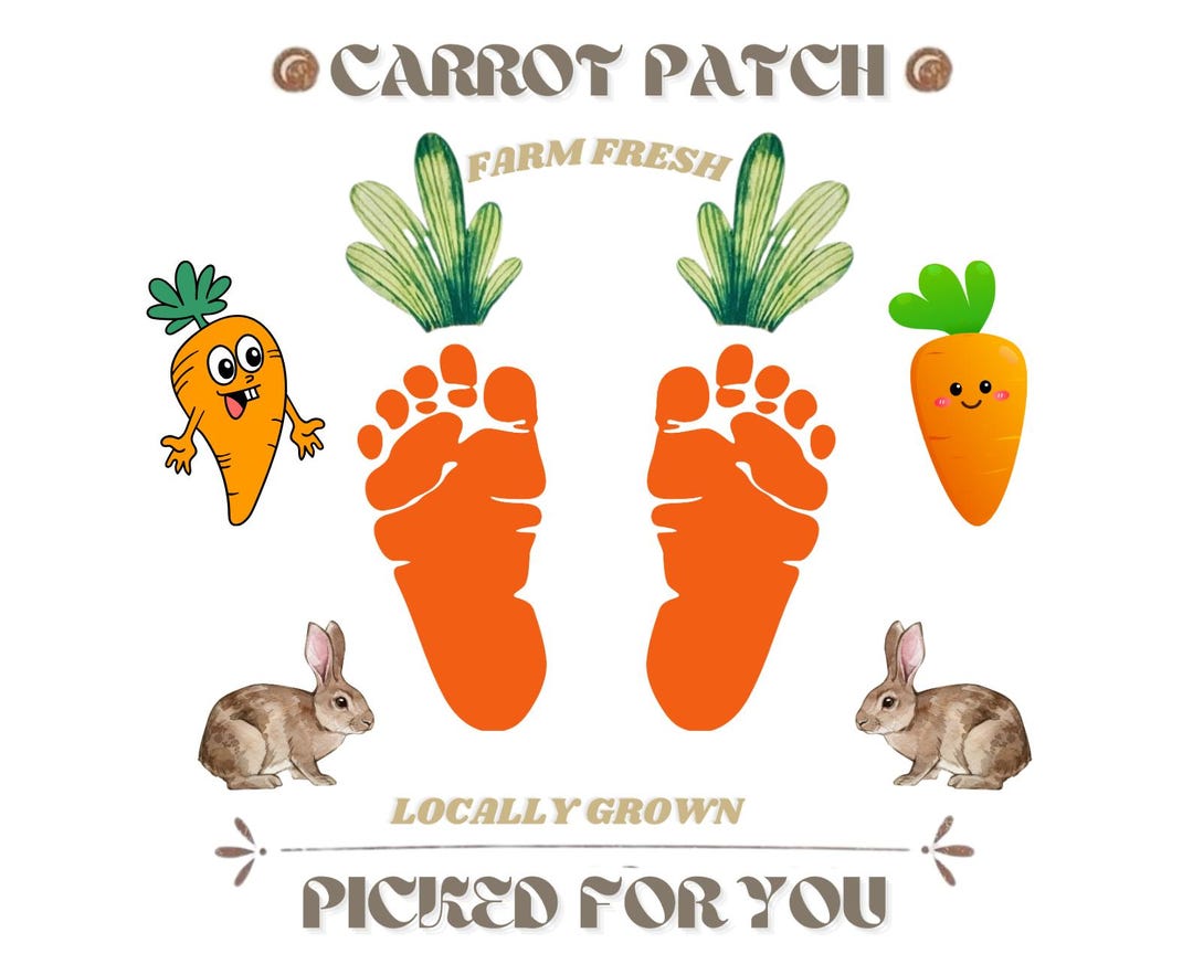 Farm Sign Carrot Patch Easter JPG/PNG/SVG | Footprint Feet Art Craft ...