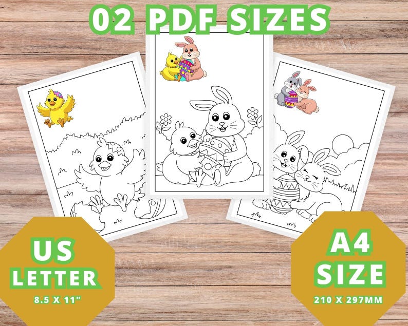 Easter Easy Coloring Pages for Kids, Toddler, Preschool Printable ...